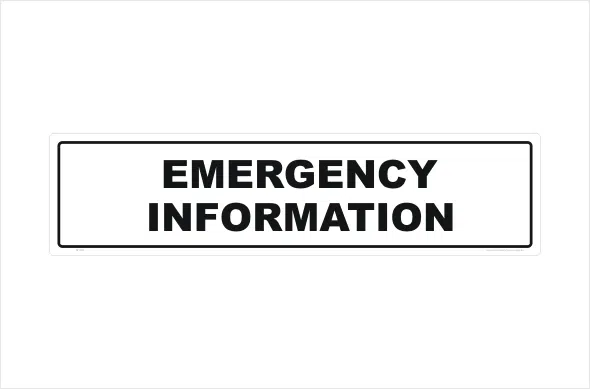 Emergency Information IN1687 - National Safety Signs
