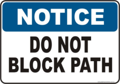 Keep Walkway Clear Sign N2074 - National Safety Signs