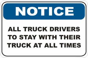 truck drivers sign