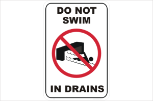 Do not swim in drains sign P2253 - National Safety Signs