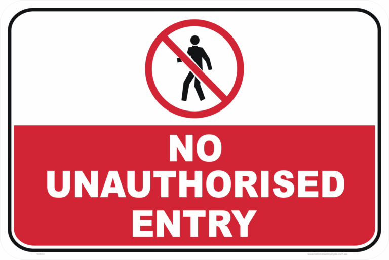 No Unauthorised Entry S2869 - National Safety Signs