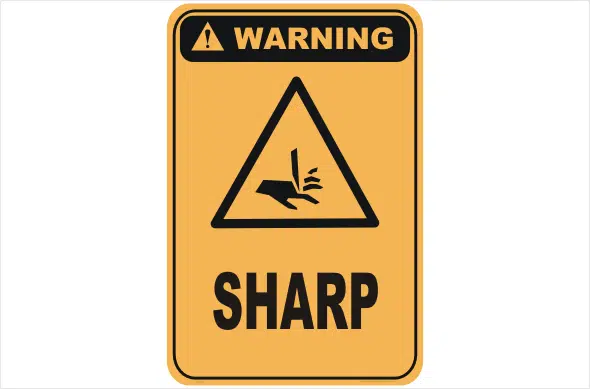 Warning Sharp Objects Sign Warning Stay Away From Sharp Objects Symbol