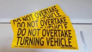 Do Not Overtake Turning Vehicle Sticker