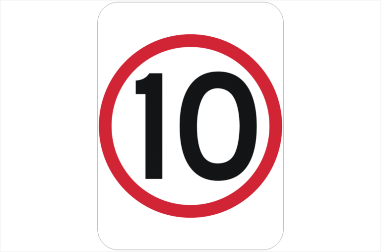 10 kph Sign - Speed restriction Signage - Traffic Signage