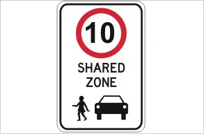 Shared Zone 10KPH Sign - shop online for Road & Traffic Signs
