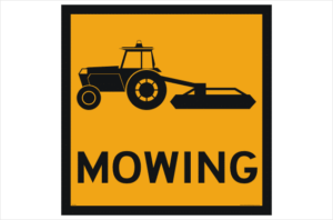 Mowing Ahead sign - Grass Slashing Signs - Roadworks safety Signs