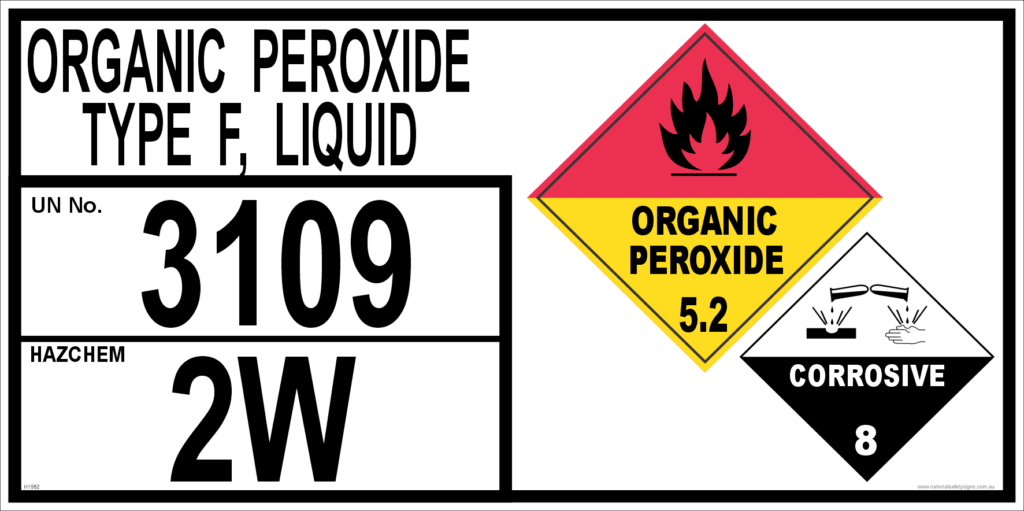 Storage Emergency Information Panel Organic Peroxide H1562 - National Safety Signs