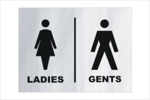 Ladies and Gents Toilet sign - Brushed aluminium signs - Australia