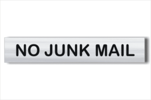 No Junk Mail sign BA16200 - National Safety Signs