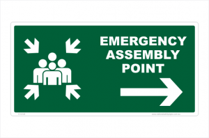 Assembly Point Right sign - National Safety Signs - Australian Made