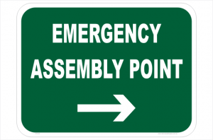 Emergency Assembly Point Right sign E12124 - National Safety Signs