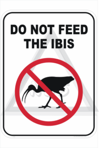 Do not Feed Ibis sign - bird feeding signs - National Safety Signs