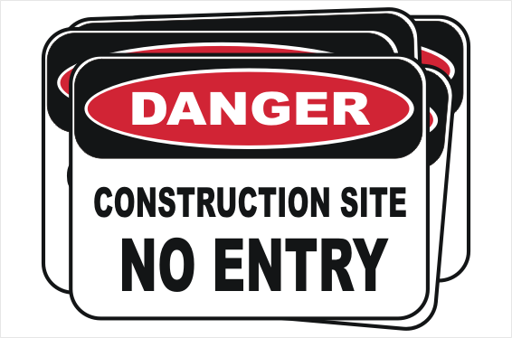 Bulk buy Construction Site No Entry signs - Building site signage in bulk