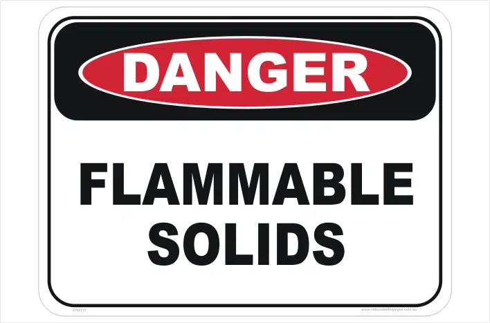 Danger - Flammable Solids Sign - National Safety Signs - Australia