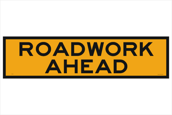 Multi Message sign Roadwork Ahead 1200 x 300