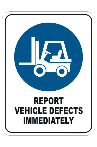 Report Forklift Defects M1836 - National Safety Signs