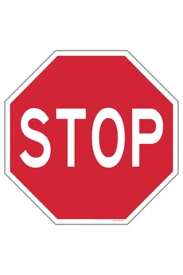 Stop Sign Non-Reflective - Octagonal Cut Aluminium Sign