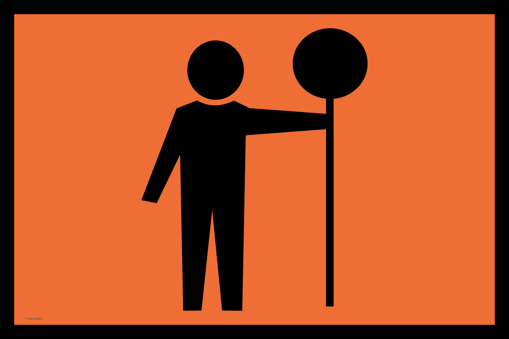 T1-34A Traffic Controller Sign - Boxed edge Road Management Signs
