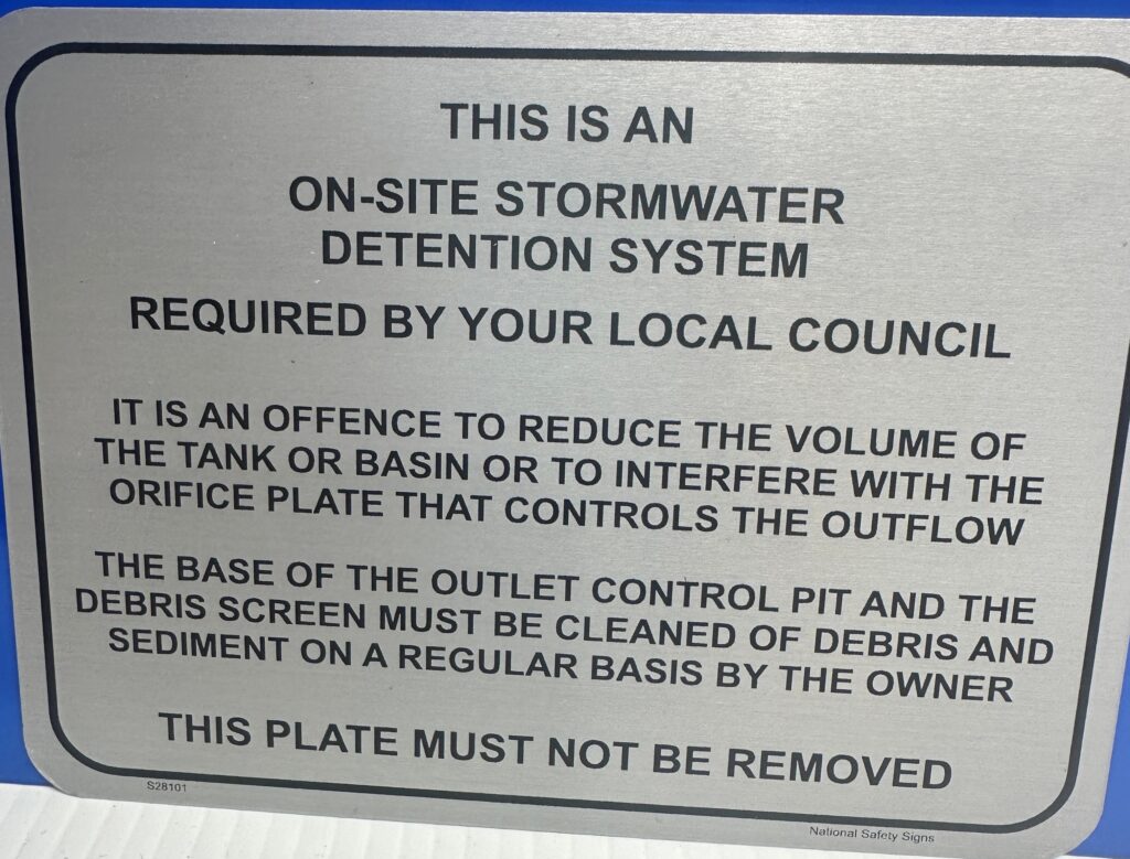 On Site Storm Water Detention System sign - National Safety Signs