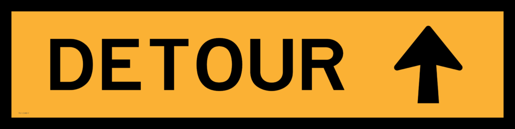 T5-1BS Detour Straight Arrow - National Safety Signs