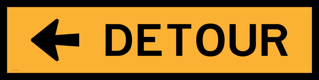 T5-1BL Detour Left Arrow - National Safety Signs