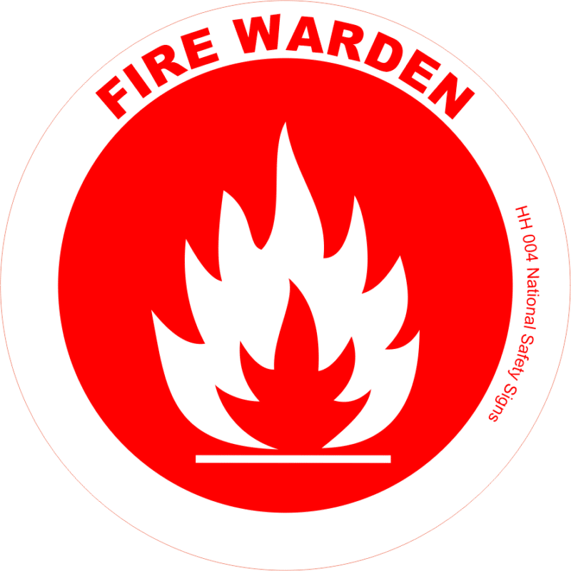Fire Warden Hard Hat Sticker National Safety Signs