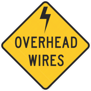 Overhead Wires Warning sign - Proudly Australian Made