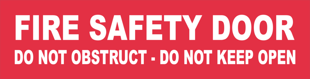 Fire Safety Door notice - National Safety Signs - Australian Online Store