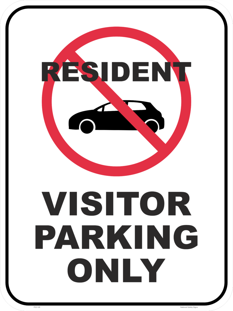 No Resident Parking - Visitor Parking Sign - National Safety Signs