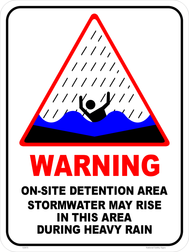 Onsite stormwater detention area sign - National Safety Signs Onsite stormwater detention area sign - National Safety Signs