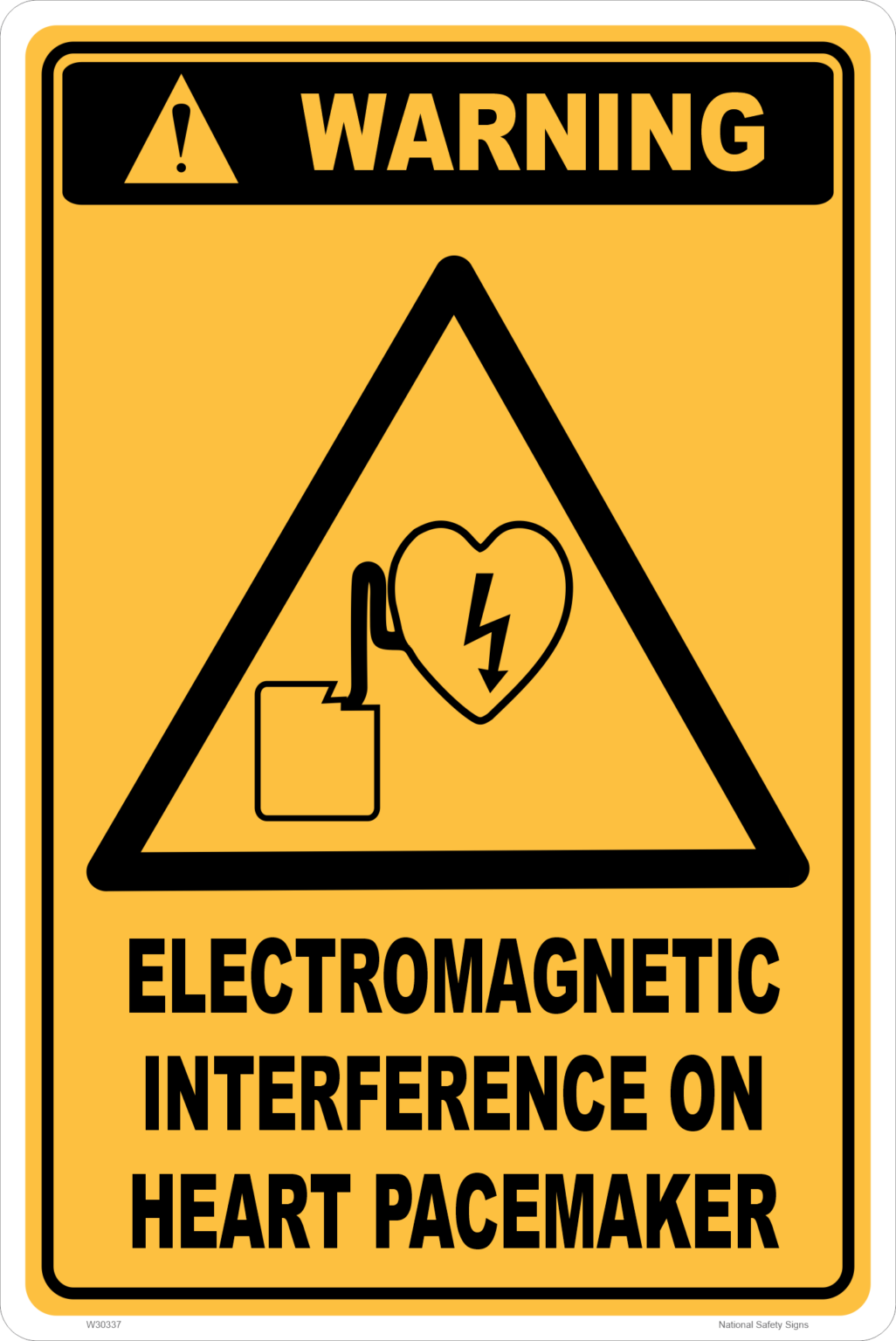 Electromagnetic interference Warning sign W30337 - National Safety Signs Electromagnetic interference Warning sign W30337 - National Safety Signs