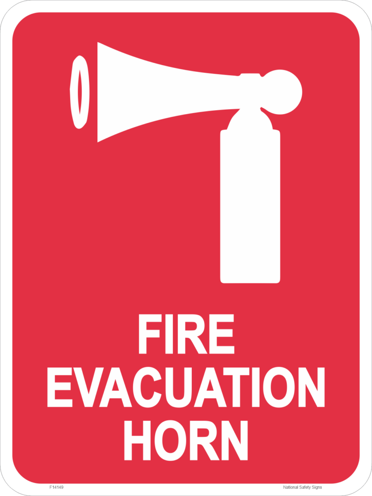 Fire Evacuation Horn Sign F14149 - National Safety Signs