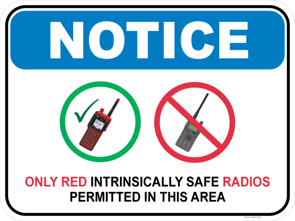 Safe Radios Permitted sign