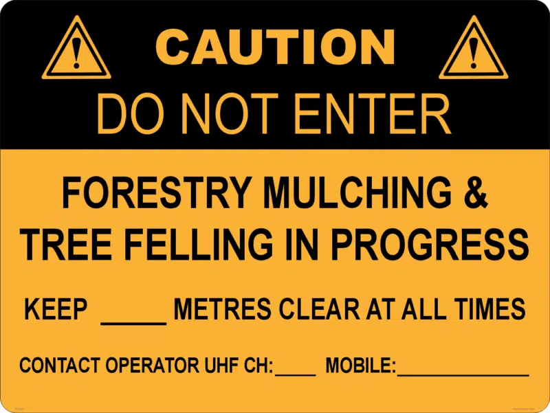 Forestry Mulching Sign with Stand