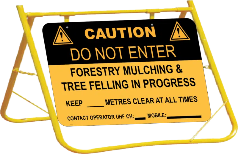 Forestry Mulching Sign with Stand