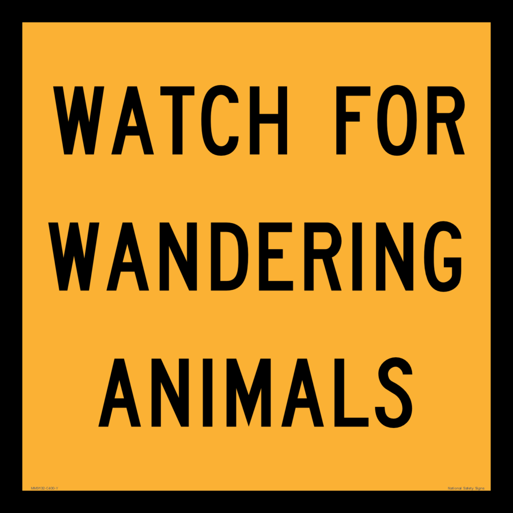 Multi Message Wandering Animals Sign - Roadwork Signs online