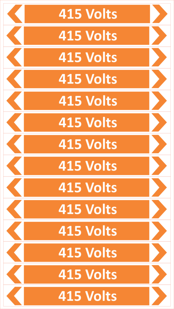 415 Volt Pipe Marker PI 450908 - National Safety Signs