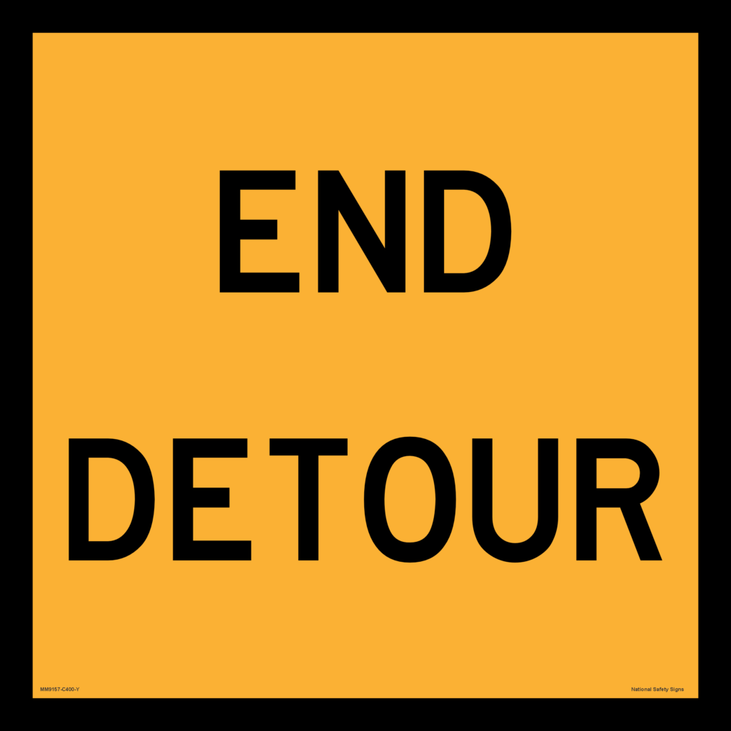 Multi Message End Detour Sign