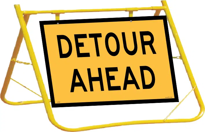 Detour Ahead Sign