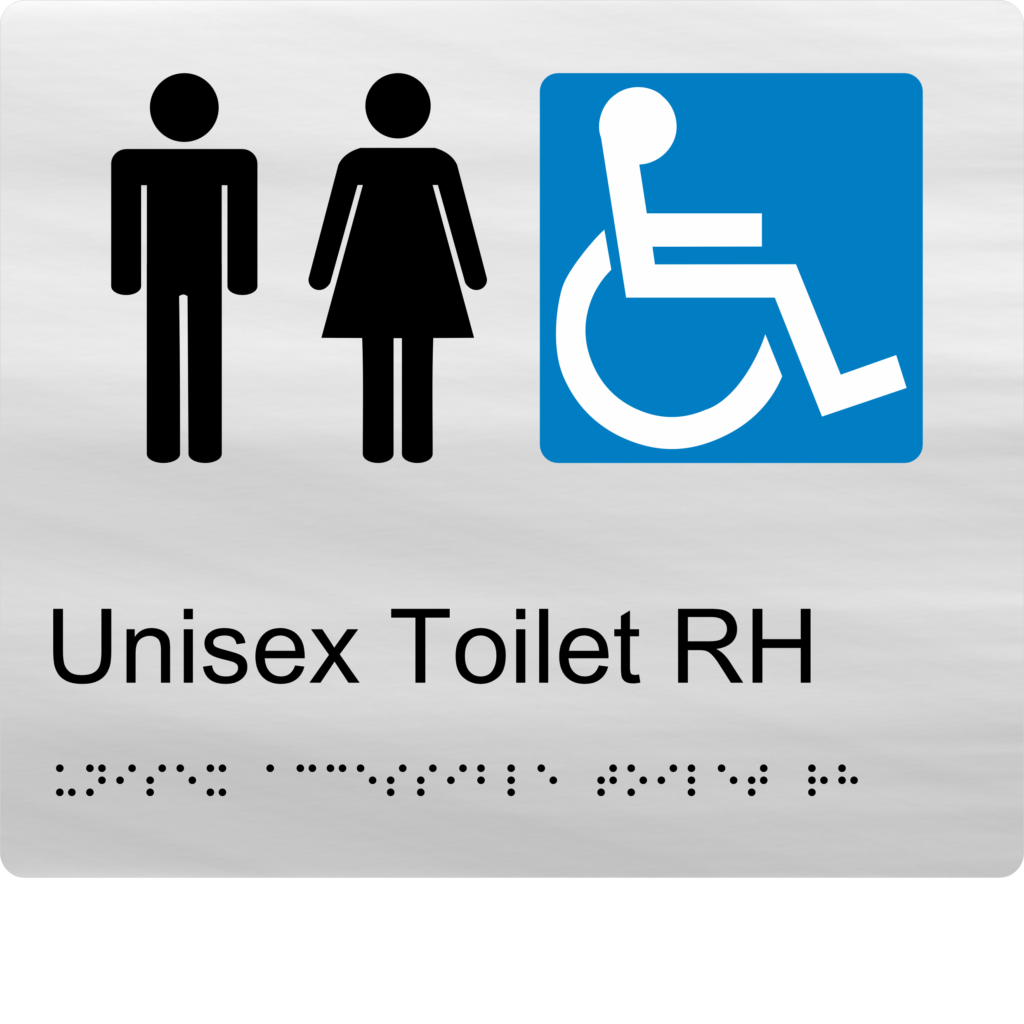 Unisex Accessible Toilet RH Braille Sign BT12- National Safety Signs