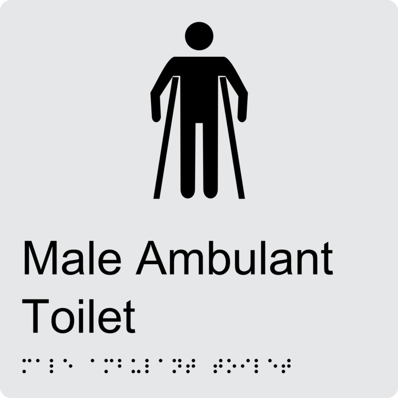Male Ambulant Toilet Braille Sign BT16- National Safety Signs