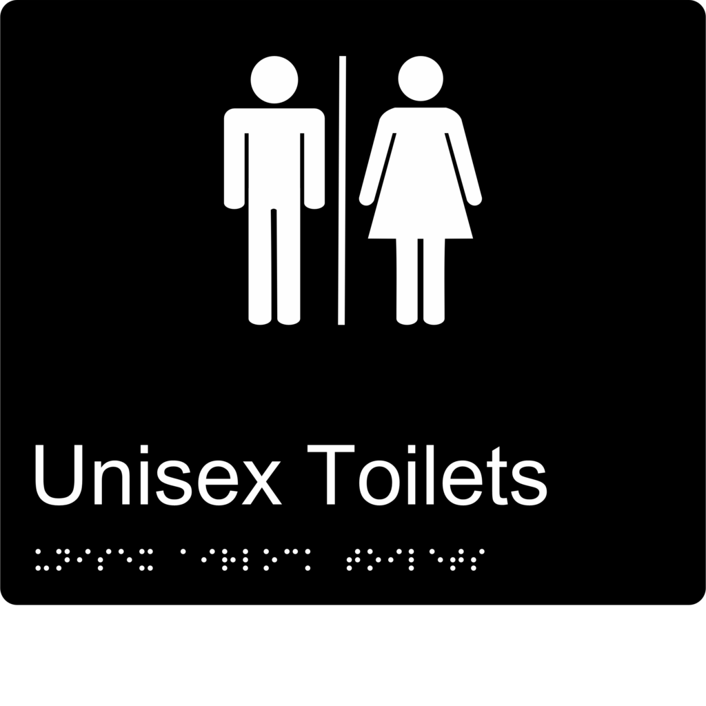 Unisex Air Lock Toilet Braille Sign BT30- National Safety Signs