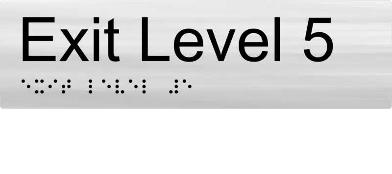Exit Level 5 Braille Sign BTEX05- National Safety Signs