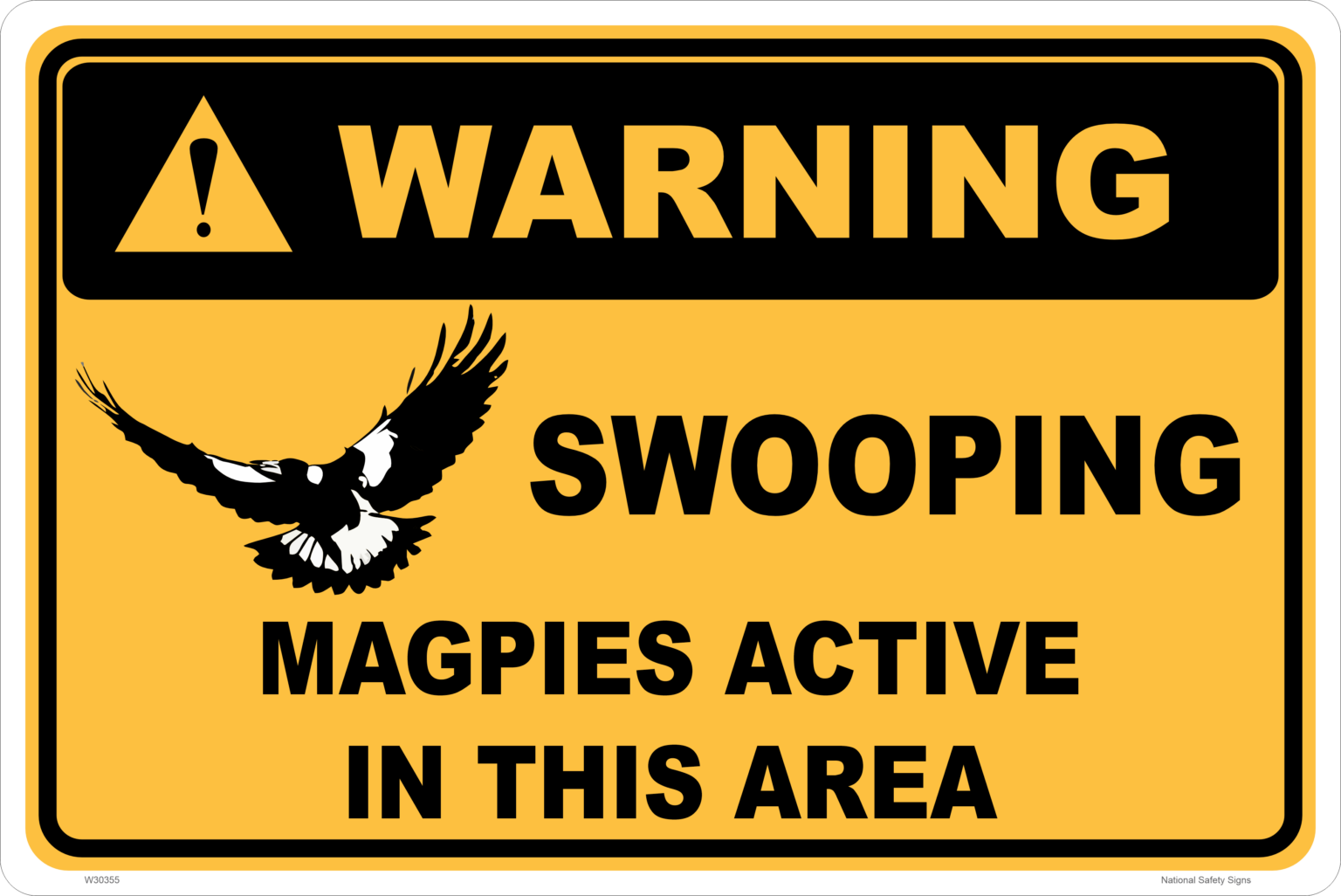 Warning Swooping Bird sign