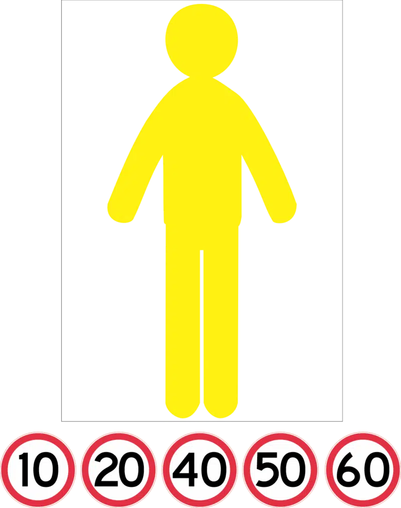 National Safety Signs Yellow Corflute Man + Speed Sticker RD617