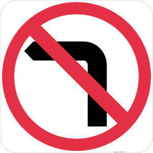 R2-6 No Left Turn - Australian Compliant - National Safety Signs