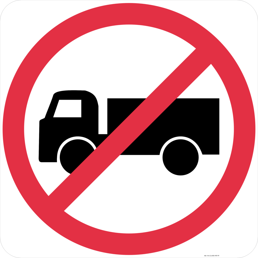 R6-10-2 Trucks Prohibited - Australian Compliant - National Safety Signs
