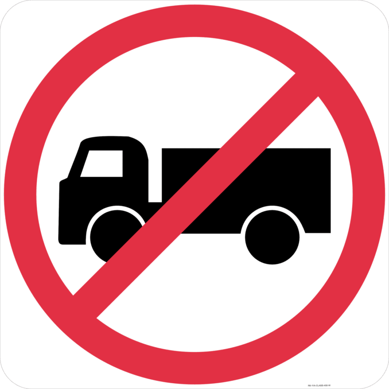 R6-10-2 Trucks Prohibited - Australian Compliant - National Safety Signs