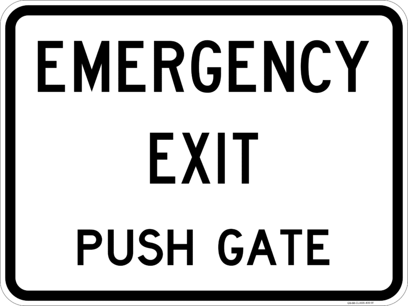 G9-67 Emergency Exit Push Gate - Australian Compliant - National Safety ...