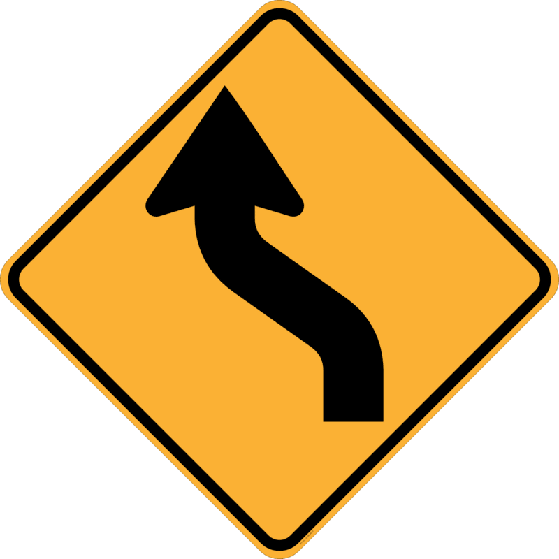 W1-4(L) Reverse Curve (Left) - Australian Compliant - National Safety Signs